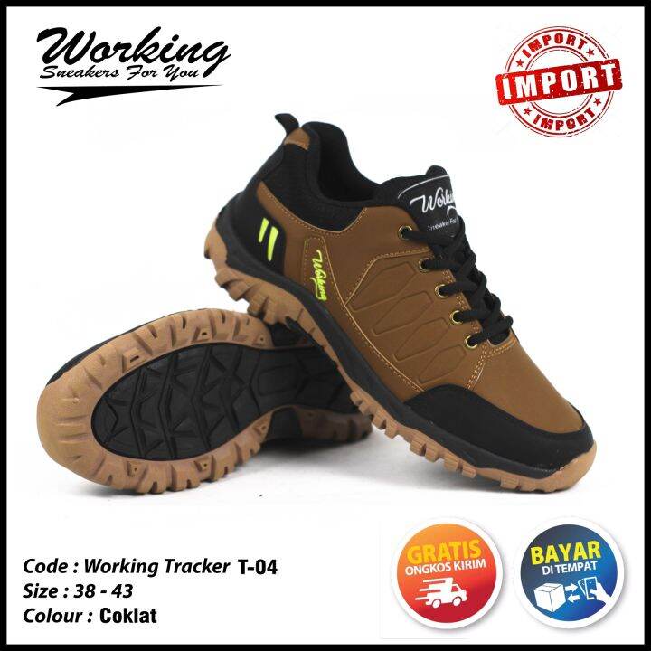 Sepatu Hiking Import Working T-04 (warna coklat) / Sepatu Gunung ...
