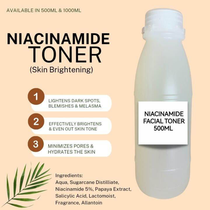 NIACINAMIDE TONER 5%/ SKIN BRIGHTENING/ CLEANSING/ PER LITER/ HALF ...