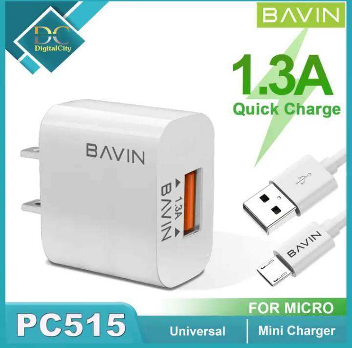 ORIGINAL BAVIN PC515 1.3A MICRO USB (V8)/TYPEC/IOS/CHARGER SET | Lazada PH