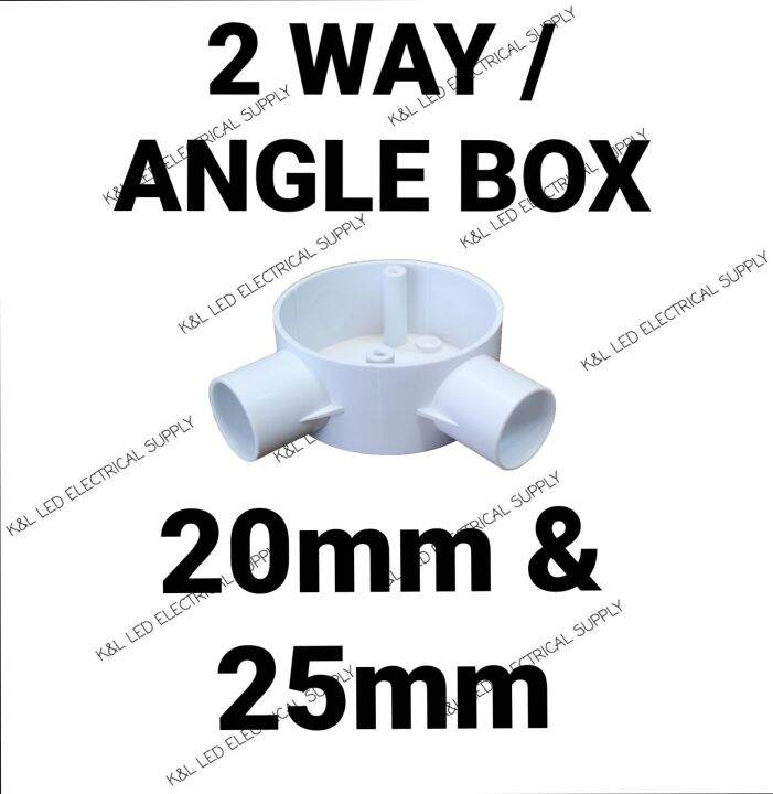 PVC CONDUIT FITTING 2 WAY / ANGLE BOX 20MM 3/4" & 25MM 1" | Lazada