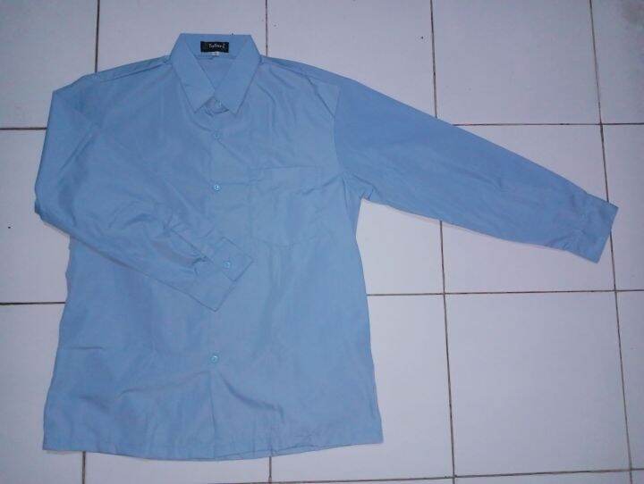 seragam sekolah warna biru telor asin lengan panjang | Lazada Indonesia