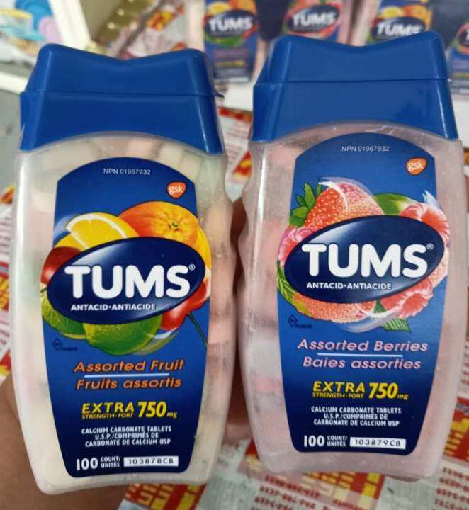 Tums Extra strength 750 antacid 100 chewable tablets from Canada ...