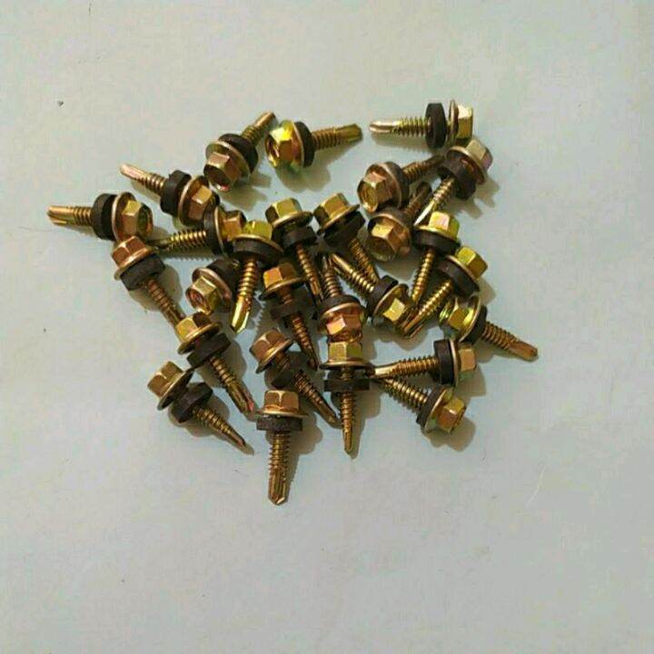 50 pcs baut baja ringan 12 x 20. skrup roofing Reng galvalum. harga per ...