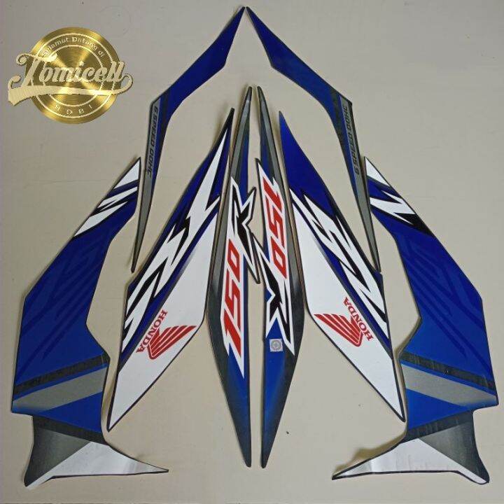 Stiker Striping Motor Honda Sonic RS 150R 2019 Hitam Biru stiker list ...