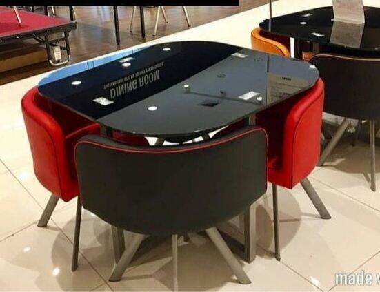 Meja makan informa dutton merah red meja makan modern meja makan set 4 ...