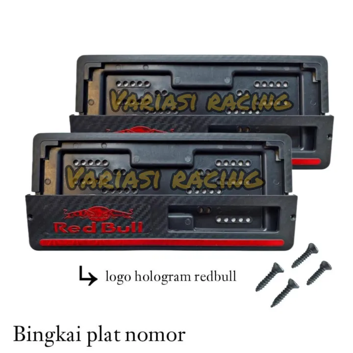 [MURAH,MERAH] Dudukan plat nomor variasi List hologram red bull-Variasi ...