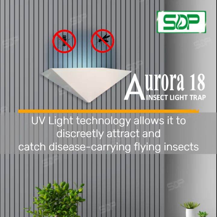 AURORA 18 Insect Fly Trap [1 YEAR WARRANTY] / Sticky UV Light Trap/ Fly Killer/ Flying Insect ...