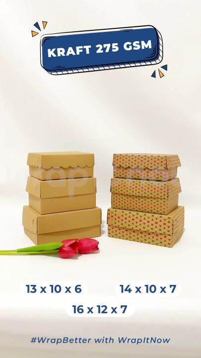 (Isi 10 Pcs) Dus Snack Kraft 16x12x7 Motif Cetak/ dus r5 snack lapis ...