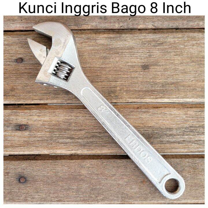 KUNCI INGGRIS ukuran 8 Inch kunci Adjustable Wrench Baut mur | Lazada ...