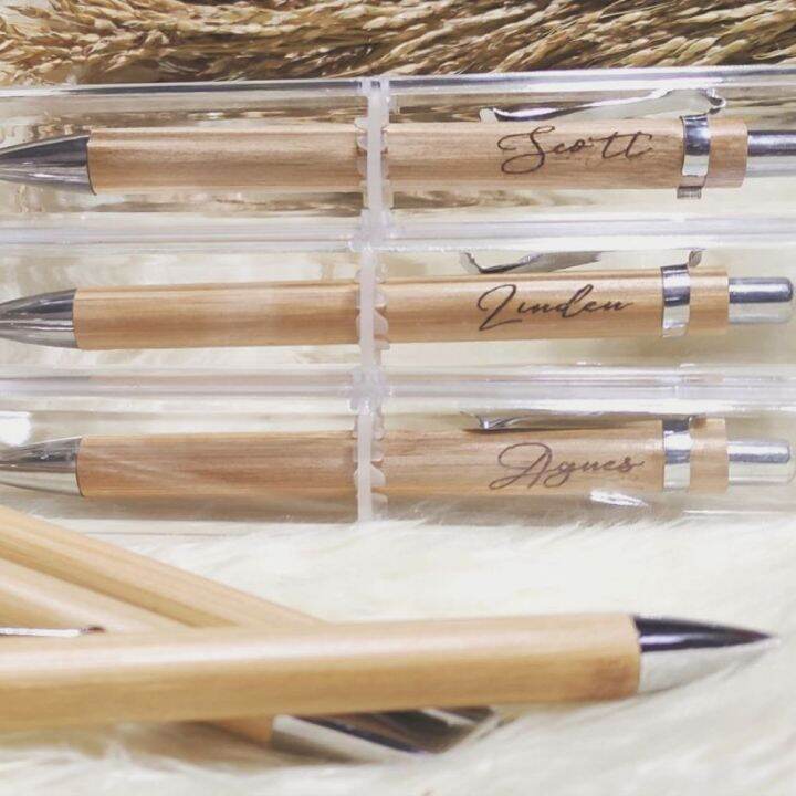 Personalized Bamboo Pen with Laser Engrave and Acrylic Case | Lazada PH