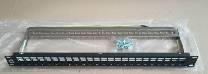 GTKT getek FTP Patch panel 24 ports 19"1U metal straight tru modular ...