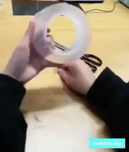 Double Tape Isolasi Bening Super Kuat 2 Sisi Nano 5 meter Dabel Tip ...