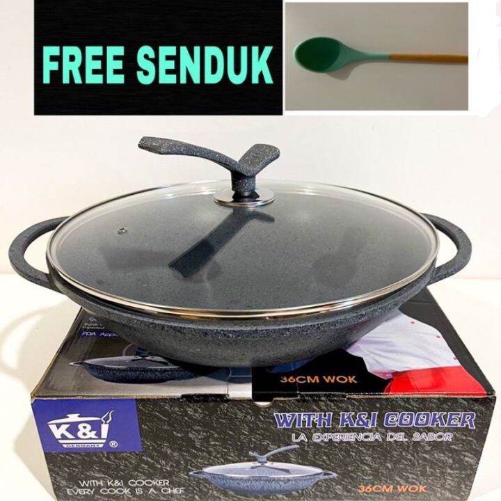 K&I Kuali Batu wok 32cm Periuk batu ceramic granite cookware | Lazada