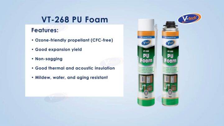 Vtech Polyurethane Foam PU Foam VT-268 750ml Sealing Filing Mounting ...