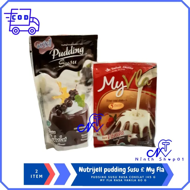 Paket Nutrijell Pudding Susu Rasa Cokelat 145 g My Fla Rasa Vanila 40 g ...