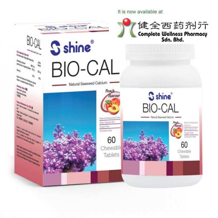 Shine Bio-Cal Natural Seaweed Calcium 60s Chewable Tabs With Vitamin D3 ...