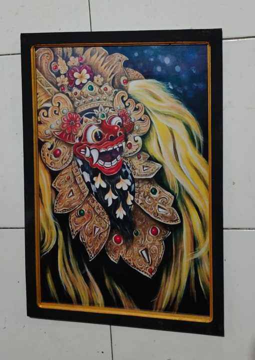 lukisan cetak Barong Bali plus bingkai ukuran 65×45 | Lazada Indonesia