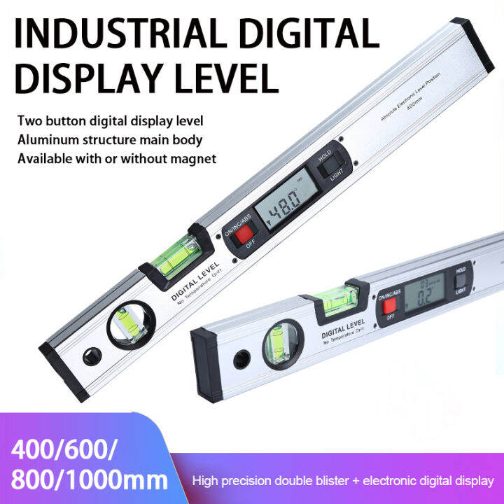 400/600/800/1000mm Digital Angle Finder Level Spirit Level Upright Inclinometer Protractor Ruler ...