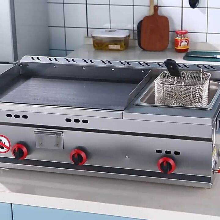 SUPOL 40 Type Burger Griddle and Deep Fryer 16L Heavy Duty Burger ...