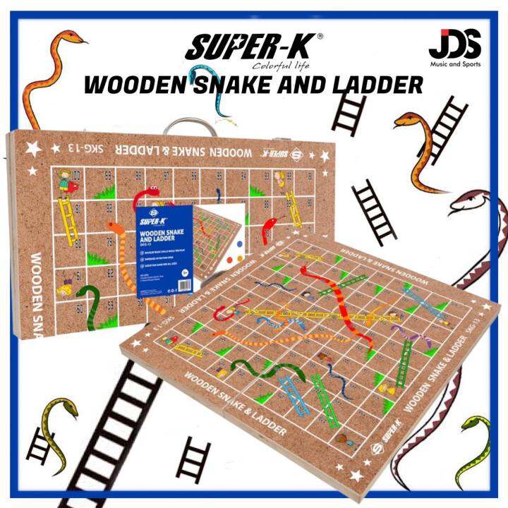 Super-K Wooden Snakes and Ladders Board Game | Lazada PH