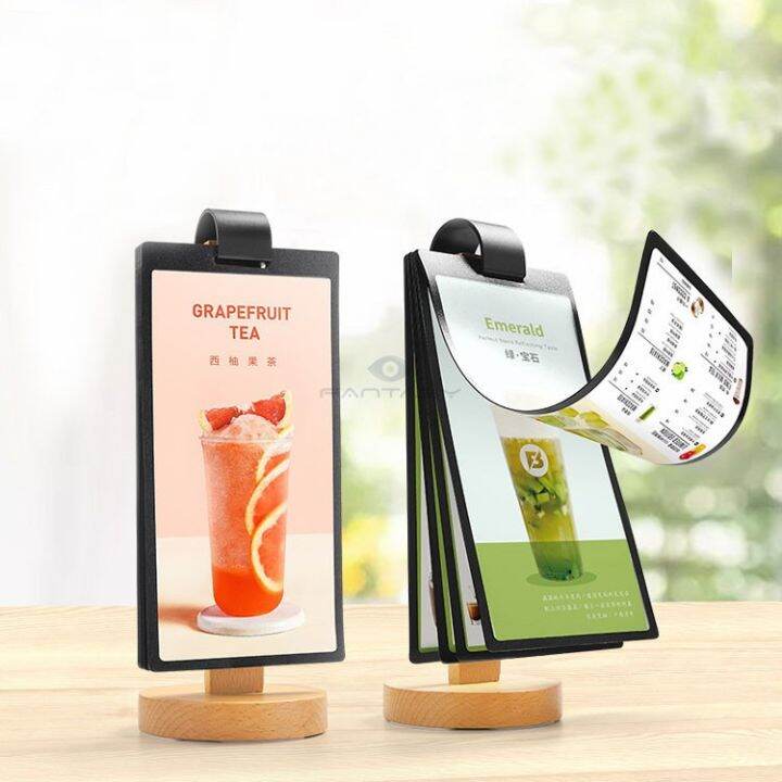 FANTASY SVIAO A4 A5 100x200mm Solid BeechWood Page Turning Menu Stand ...