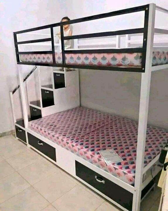 ranjang tangga 2 tingkat plus laci d bawah ukuran 90x200 | Lazada Indonesia