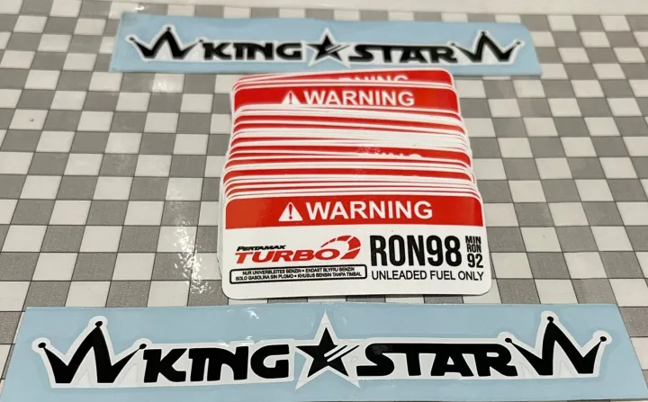 sticker print and cut warning bahan bakar pertamax turbo v power ...
