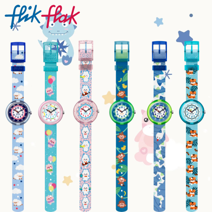 SWATCH SWATCH Flik Flak Flak ของขวัญจากสวิตเซอร์แลนด์นาฬิกาสำหรับเด็กและนักเรียนปีนักษัตร12ตรกัน ...