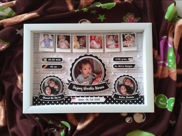 Biodata Baby 3D 15R | Papan Nama Anak | Pigura Bayi | Biodata Pop Up ...