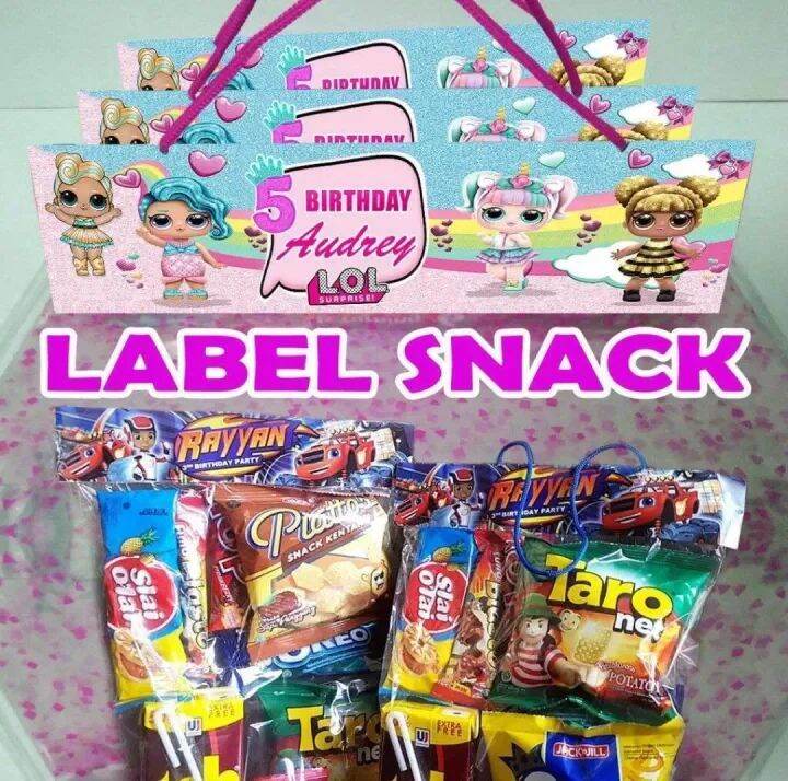 50pcs label snack NATAL, ulang tahun, label ultah, label jajan ultah ...