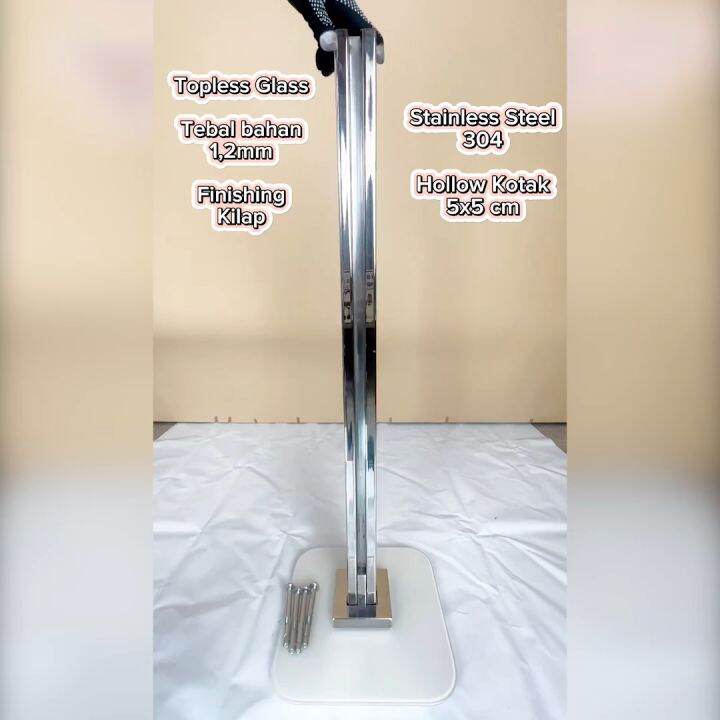 Tiang Railing Kaca Sudut Kilap Stainless Steel 304 (Corner no.1 ...