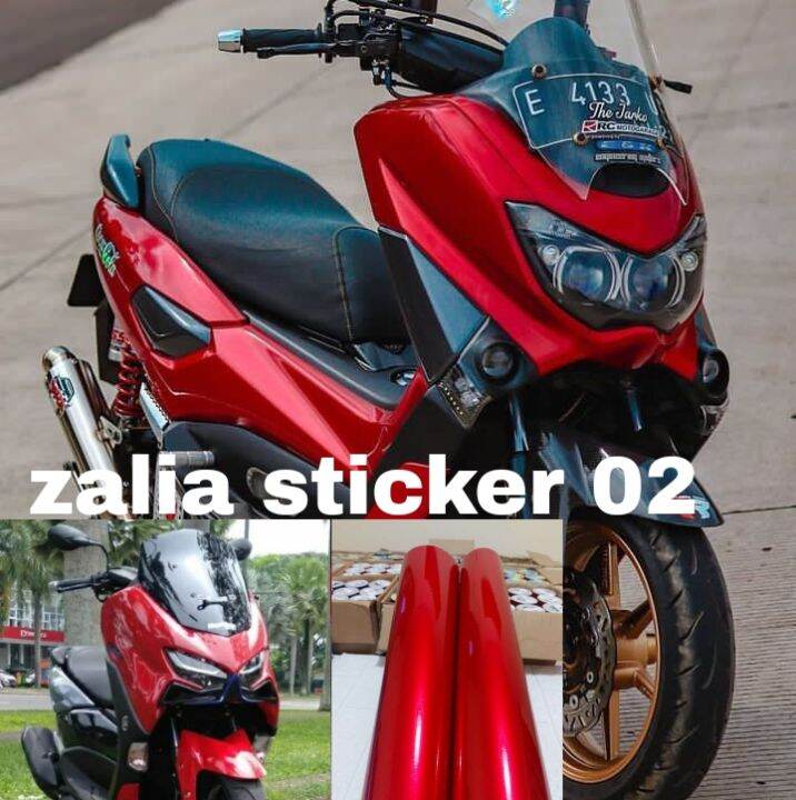 Stiker skotlet motor merah candy metalik scotlite warna merah candy ...