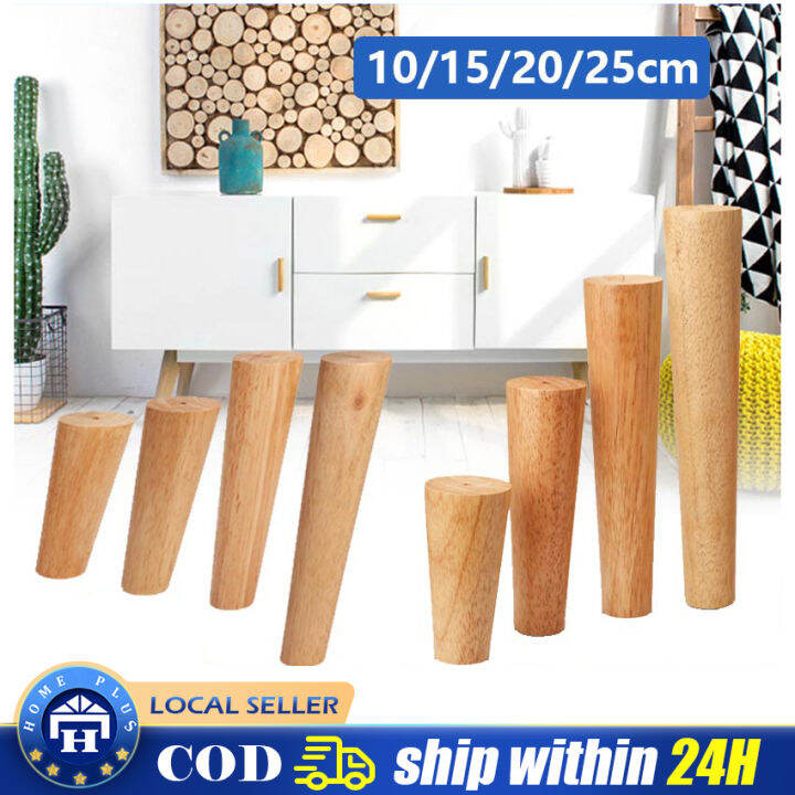 【Local delivery】 4 Pcs Solid Wood Furniture Legs Inclined Cone Sofa Bed ...