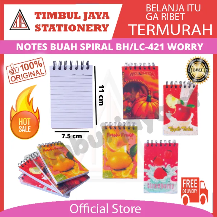 TJS Notebook Buku memo catatan notes book spiral fruit tebal executive ...