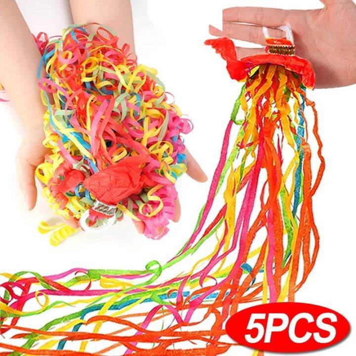 3/5Pcs Colorful Streamers Poppers Wedding Decorations Paper Crackers ...