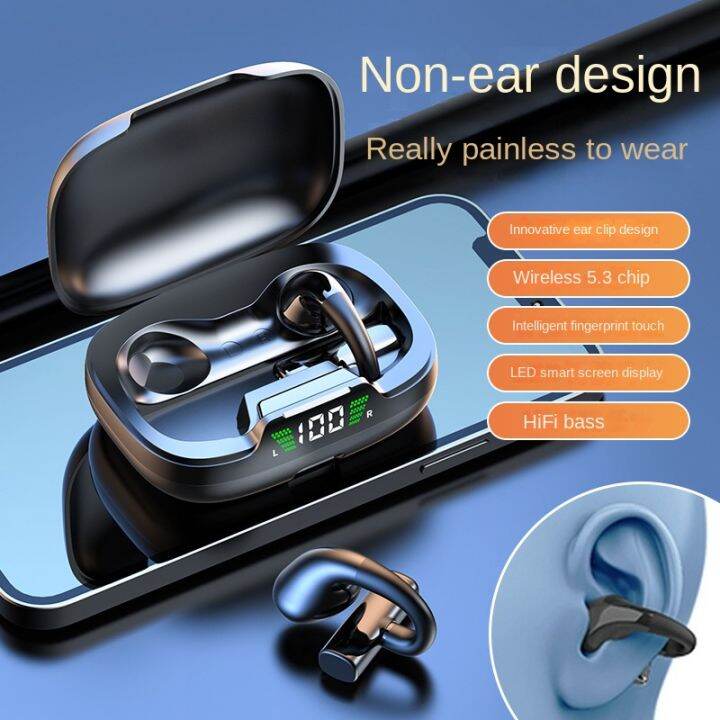 💖FREE Shipping+COD💖 No In Ear Bone Conduction Headphones / Bluetooth 5. ...
