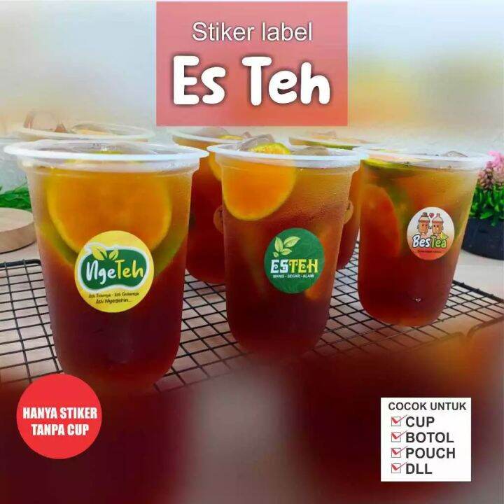 STIKER LABEL KEMASAN ES TEH 100 pcs | Lazada Indonesia