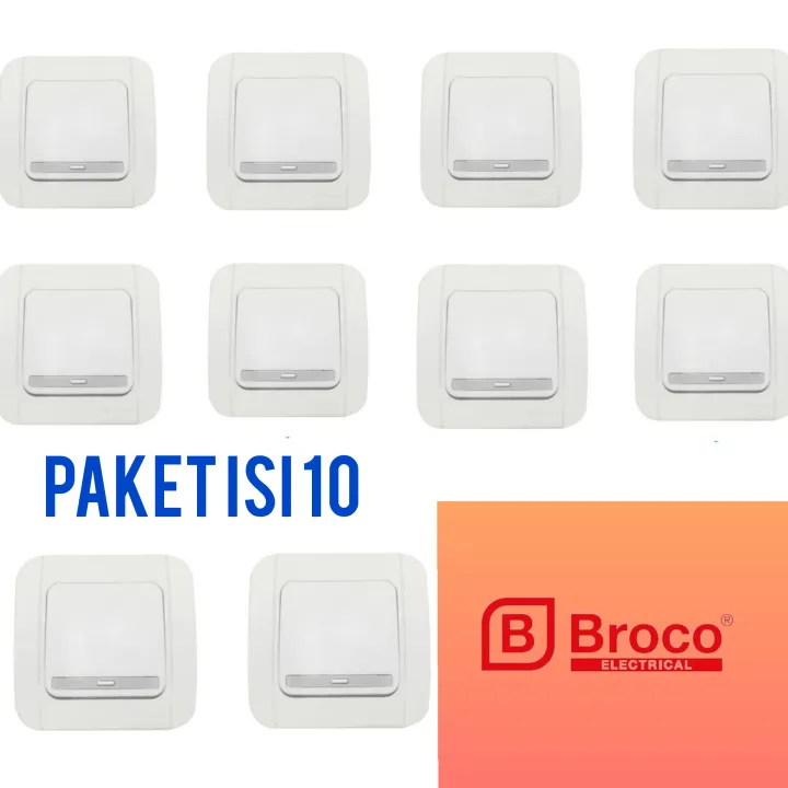 Paket isi 10 Broco Saklar Engkel putih | Saklar Tanam engkel | Lazada ...