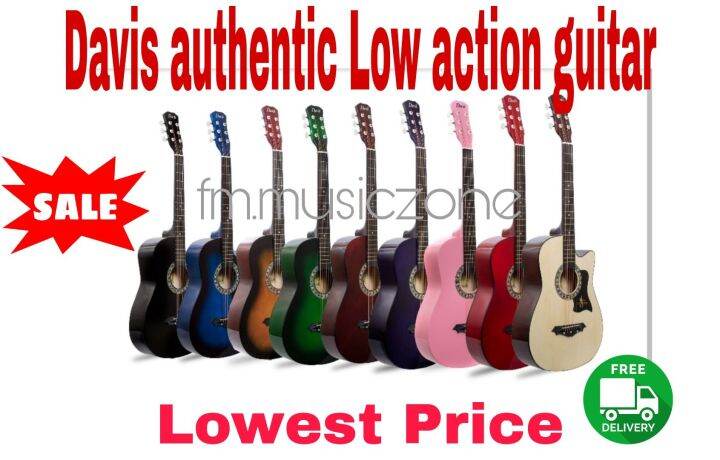 DAVIS ACOUSTIC GUITAR,LOW ACTION,FREE CASE,PICK,STRING SET,CAPO | Lazada PH