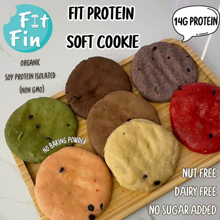 Fit soft protein cookie 14g protein dairy free lowcarb low fat | Lazada ...