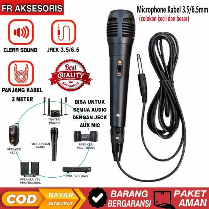 Microphone Kabel Karaoke Colokan Kecil 3.5mm Dan Besar 6,5mm Mic Vokal ...