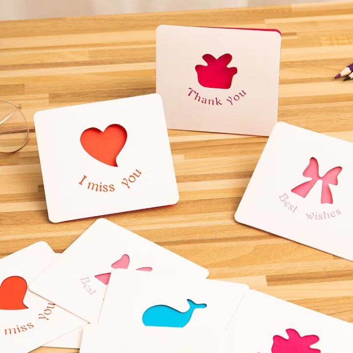 NOVELTY Creative Colorful Hollow Folded Wish Greeting Card Kad Hadiah ...