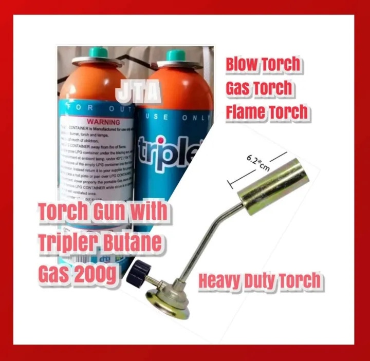 Torch Flame Gun with Tripler Aluminum Refillable Canister Butane Gas ...