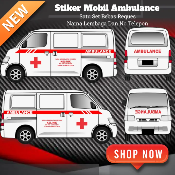 stiker mobil Ambulance grand max.side kiri kanan | Lazada Indonesia