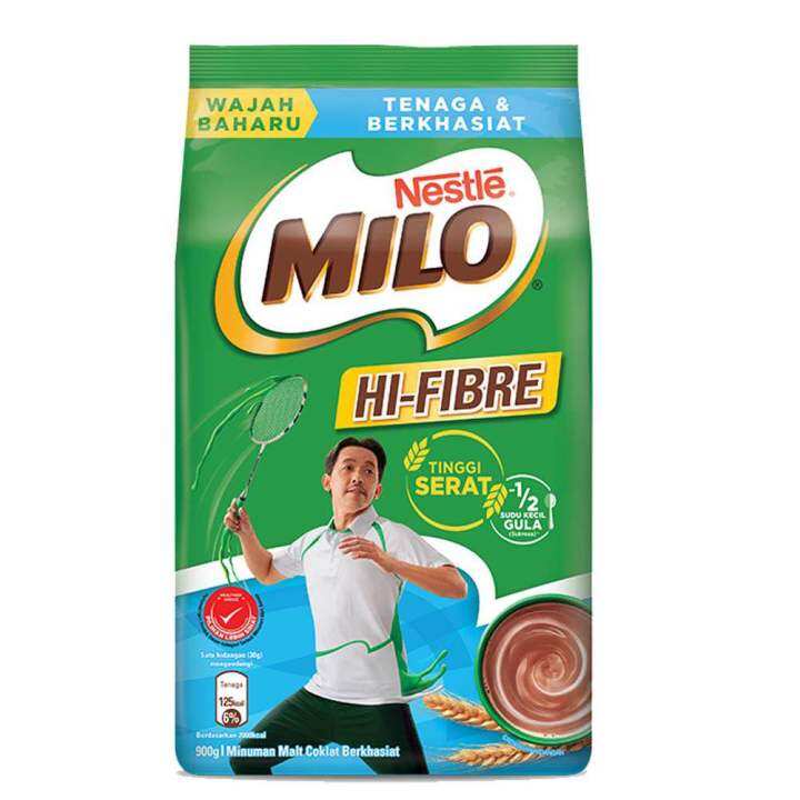 MILO Hi-Fibre Chocolate Malt Powder Softpack 900g 31/03/2024 | Lazada