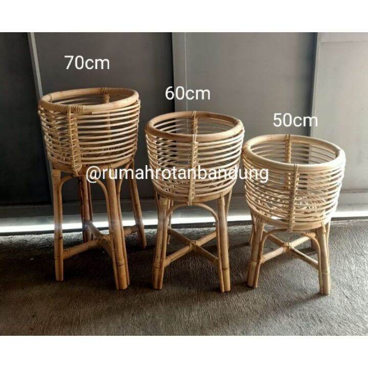 standing pot rotan kaki diameter 35cm | Lazada Indonesia