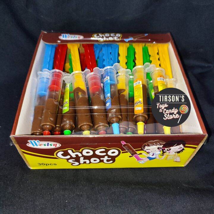 Choco Shot (30 pcs) Chocolate Syrup in Injection Push Up Container for ...