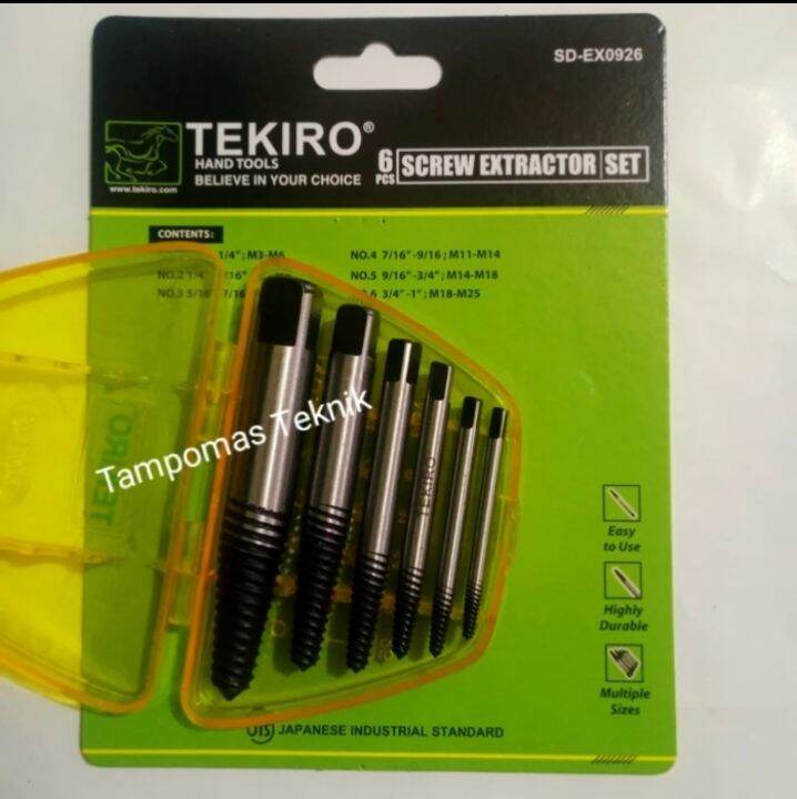 Tap Balik Tekiro 6pcs Buka Baut Patah Screwdriver Extractor Set ...