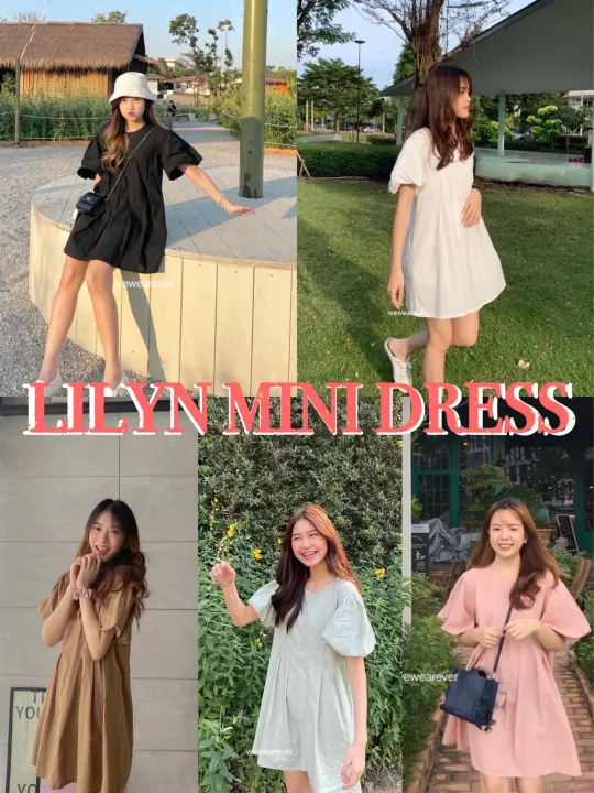 wewearever - (พร้อมส่ง) Bestseller Lilyn Mini Dress มินิเดรส แขนพอง ...