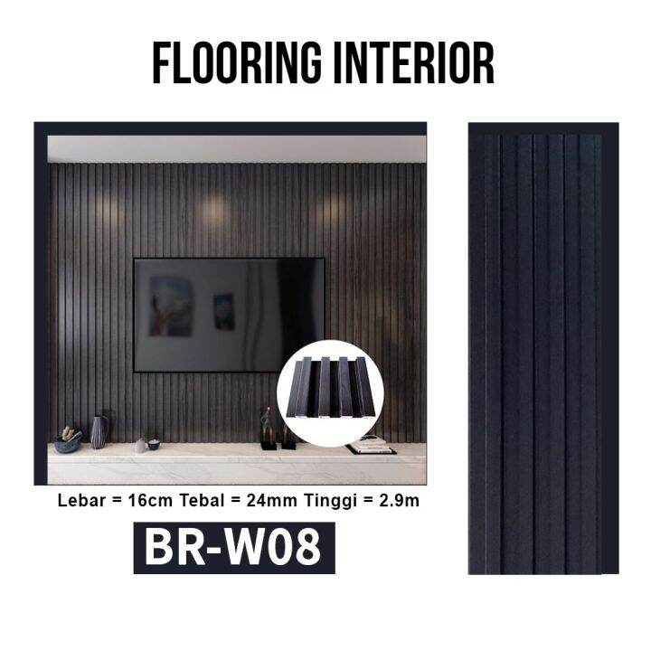 Wall panel pvc BR-W08 Kisi-kisi backdrop TV tebal 24mm/lembar | Lazada ...